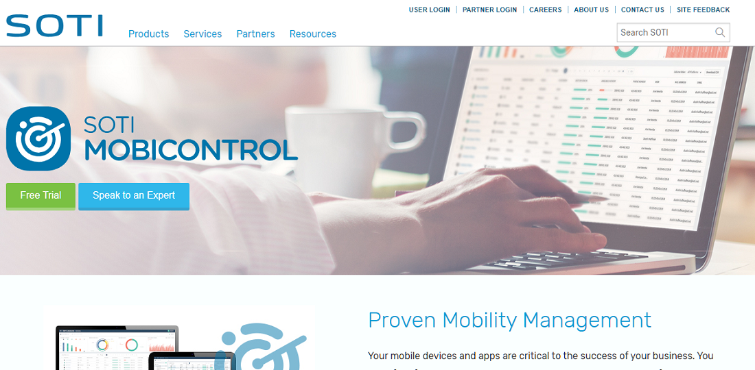 SOTI-mobicontrol-dashboard | CompareCamp.com