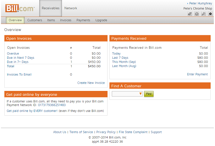 Bill.com dashboard | CompareCamp.com