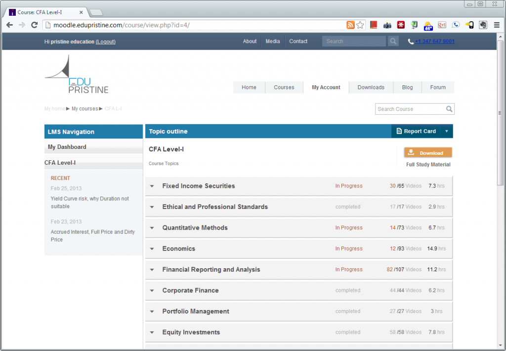 Moodle Dashboard 