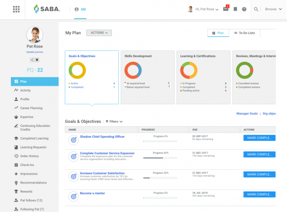 Saba Learning dashboard | CompareCamp.com