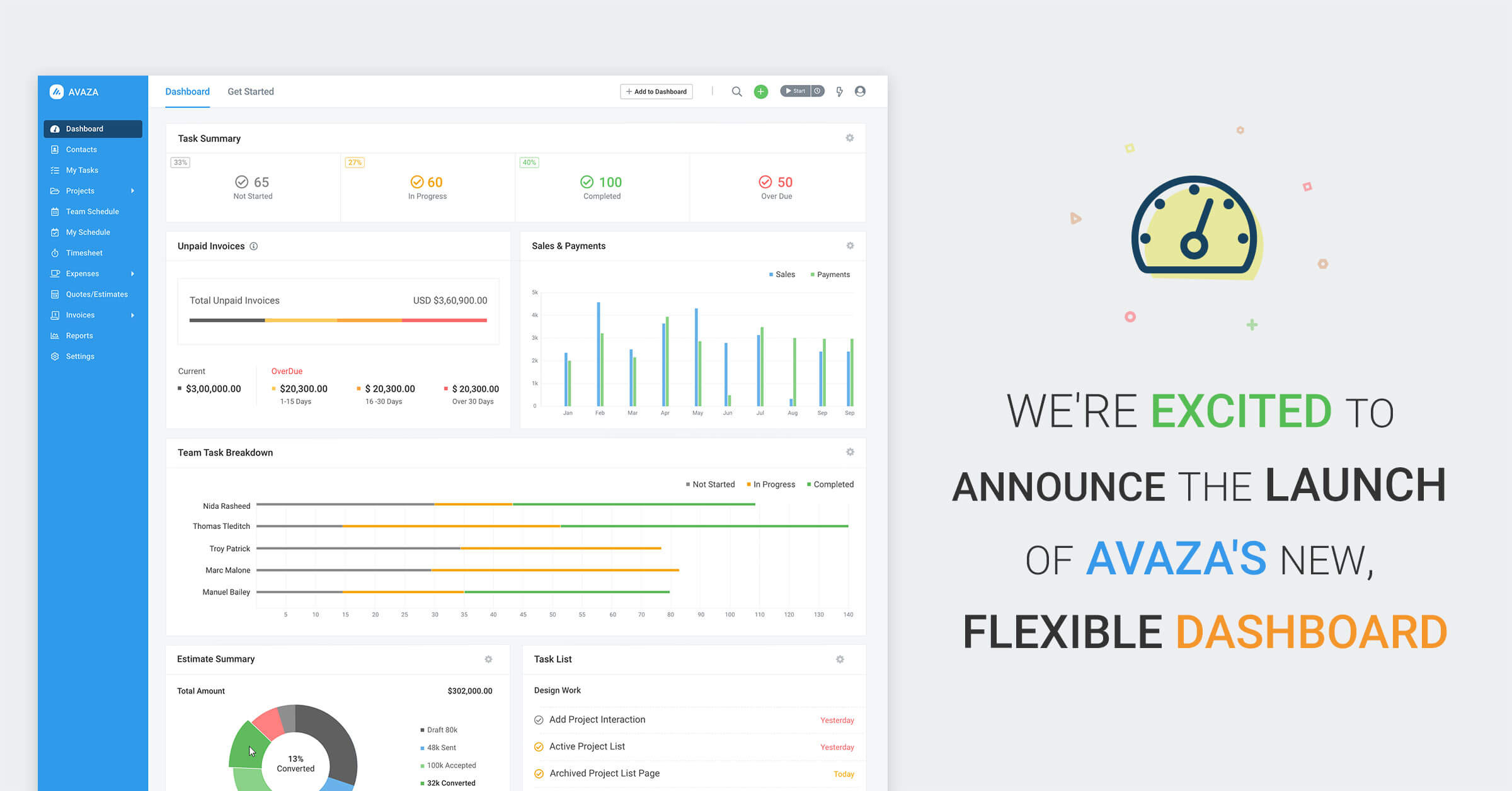 Avaza screenshot | CompareCamp.com