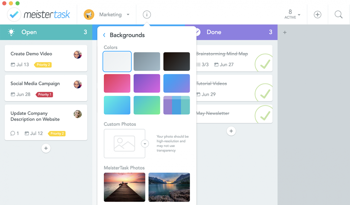 Meistertask Dashboard