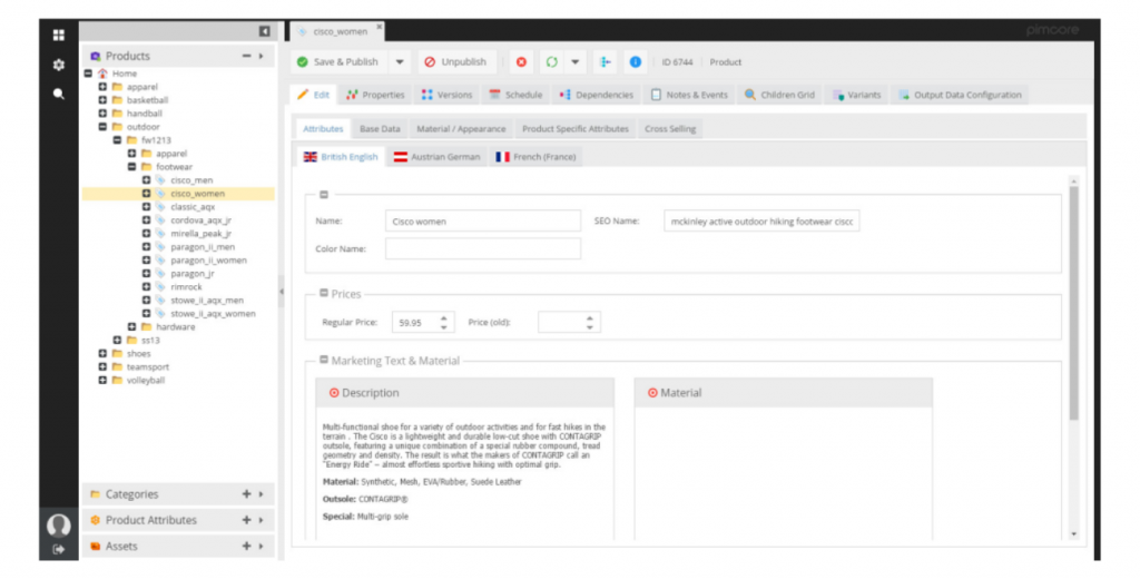 Pimcore Dashboard | CompareCamp.com