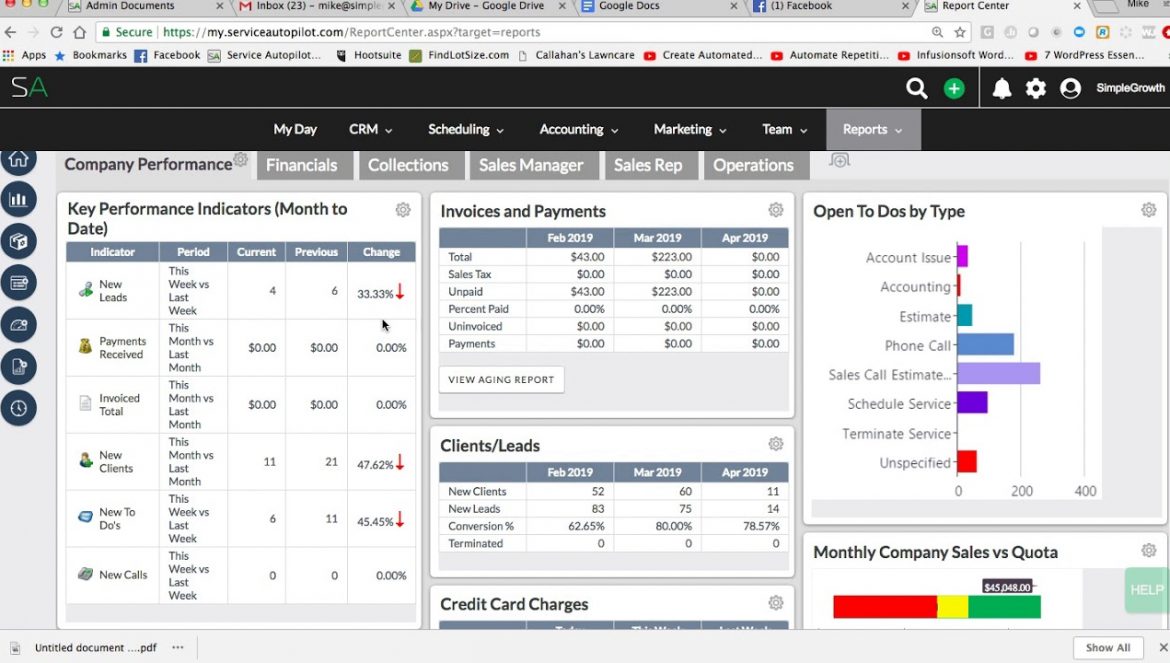 Service Autopilot dashboard | CompareCamp.com