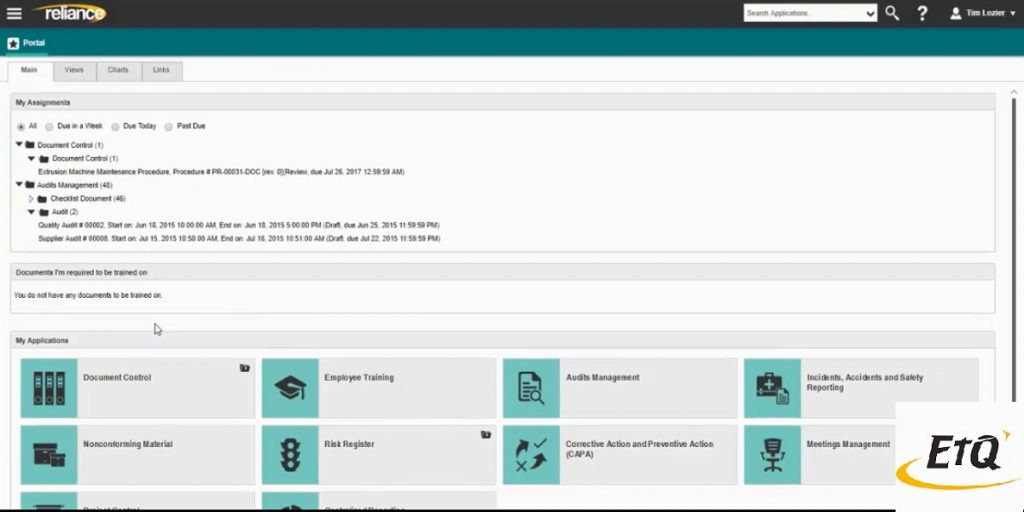 etq reliance dashboard | CompareCamp.com