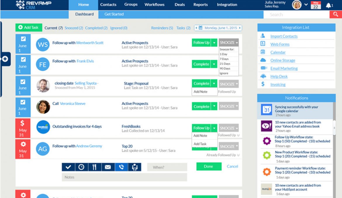 Revamp CRM screenshot | CompareCamp.com