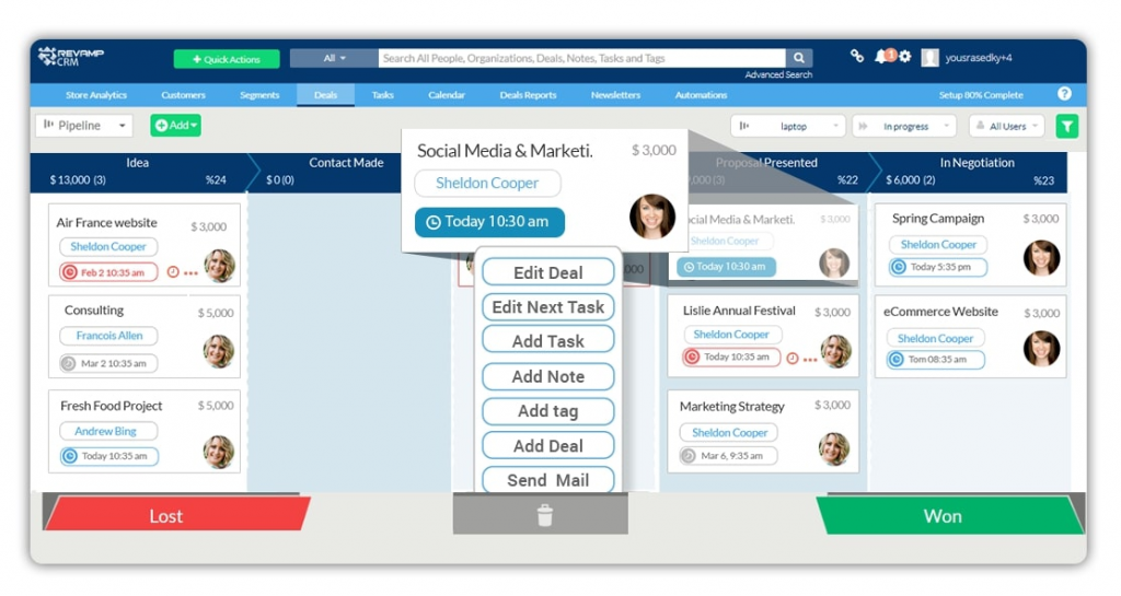 revamp crm dashboard | CompareCamp.com