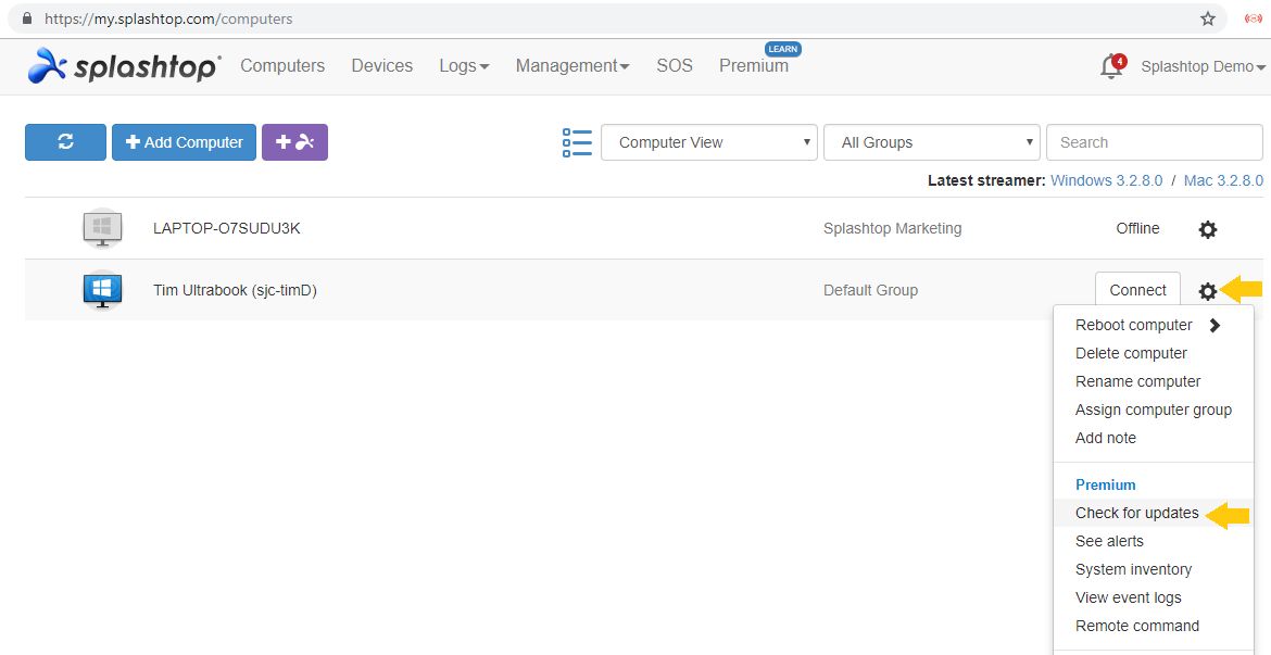 Splashtop Remote Support dashboard | CompareCamp.com