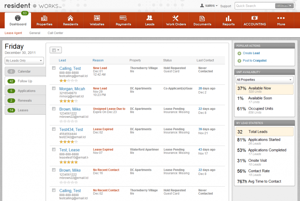 Entrata dashboard | CompareCamp.com