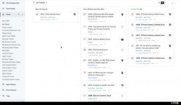 Zoho Desk ticket dashboard | CompareCamp.com
