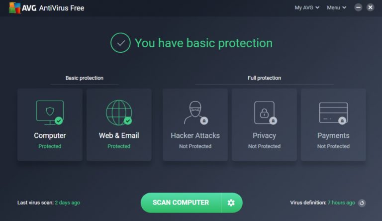 AVG AntiVirus dashboard | CompareCamp.com