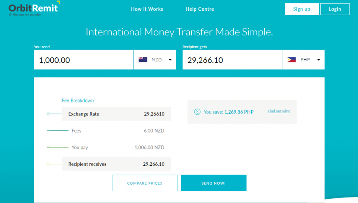 OrbitRemit dashboard | CompareCamp.com