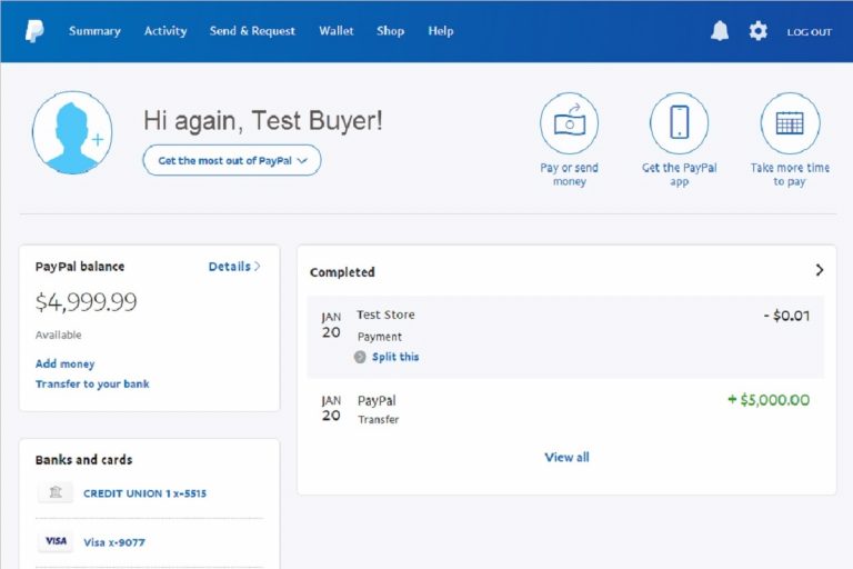 PayPal Dashboard Image | CompareCamp.com