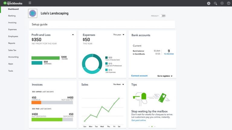 QuickBooks Dashboard | CompareCamp.com