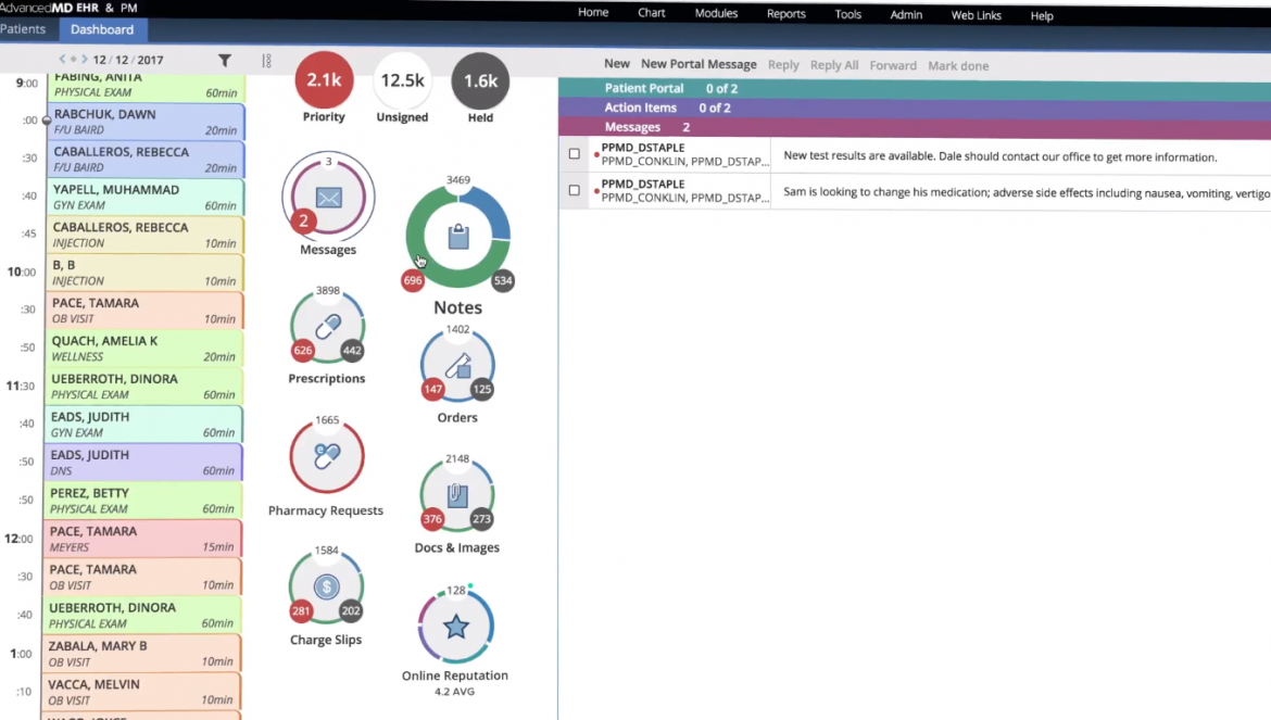 AdvancedMD dashboard | CompareCamp.com