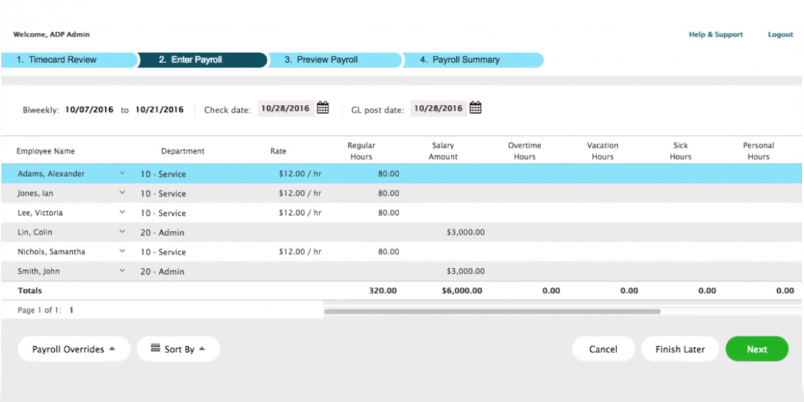 RUN Powered by ADP dashboard | CompareCamp.com