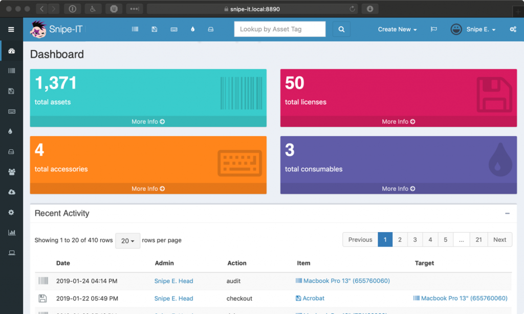 Snipe-IT Dashboard | CompareCamp.com Snipe-IT Dashboard | CompareCamp.com